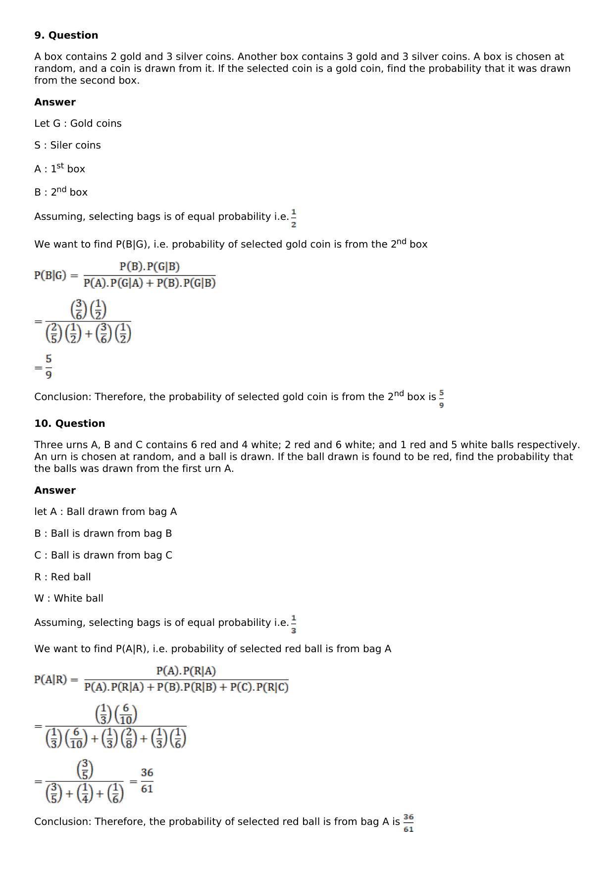 RS Aggarwal Solutions for 12th Class Maths Chapter 30-Bayes’s Theorem ...