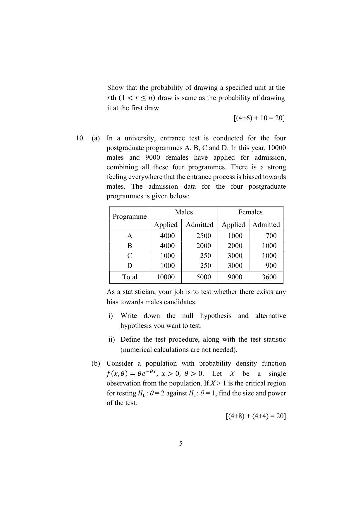 ISI Admission Test M.Tech (QROR) 2024 Sample Paper - IndCareer Docs