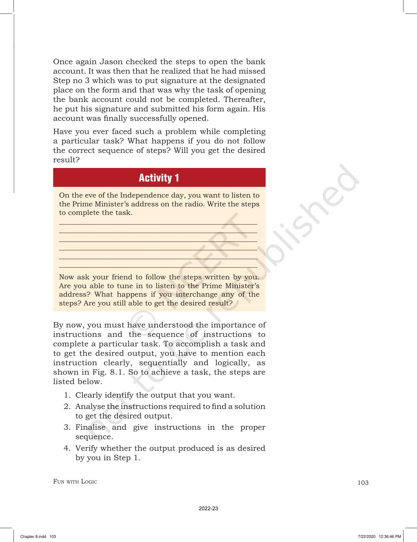 NCERT Book for Class 9 ICT Chapter 8 Fun with Logic