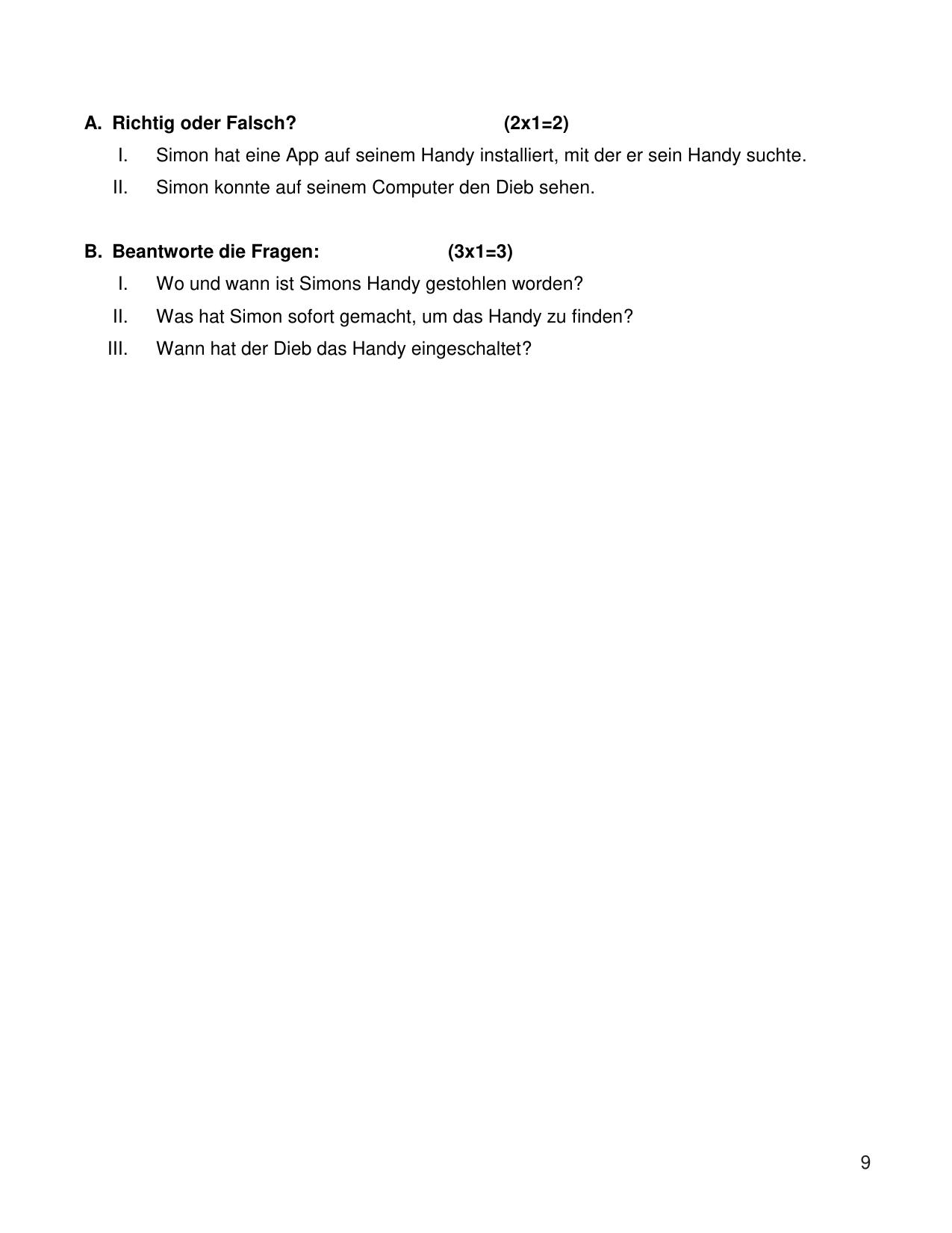 CBSE Class 10 German Sample Paper 2025 - IndCareer Schools