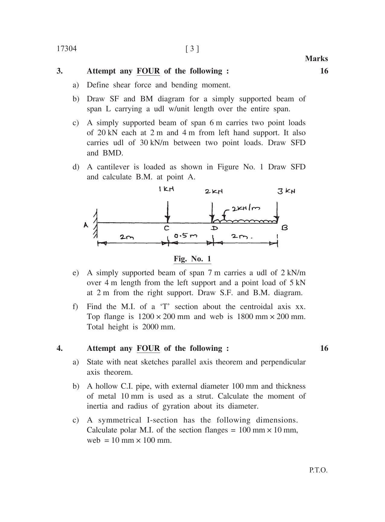 MSBTE Winter Question Paper 2019 - Strength of Materials - IndCareer Docs