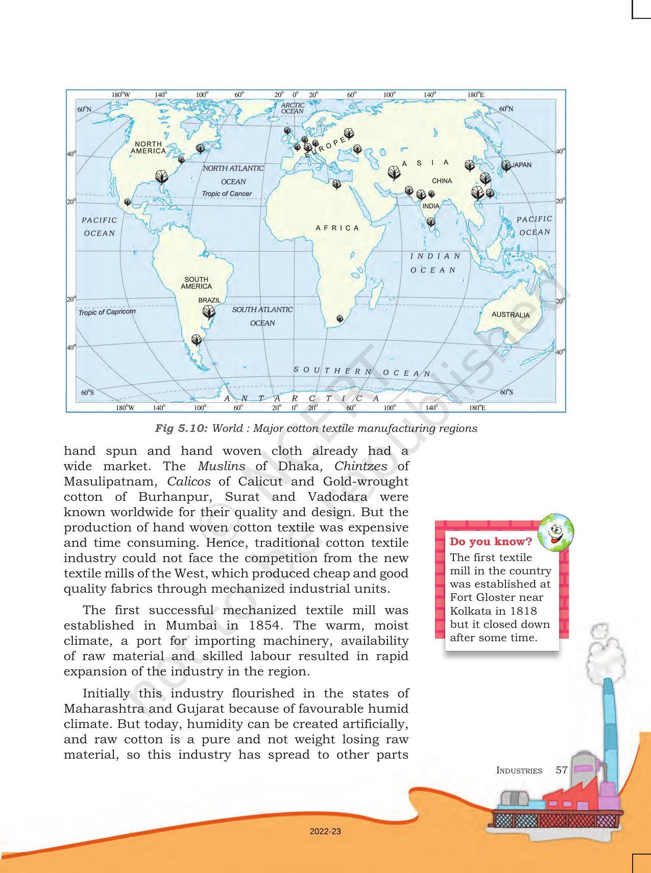 NCERT Book for Class 8 Geography Chapter 5 Industries