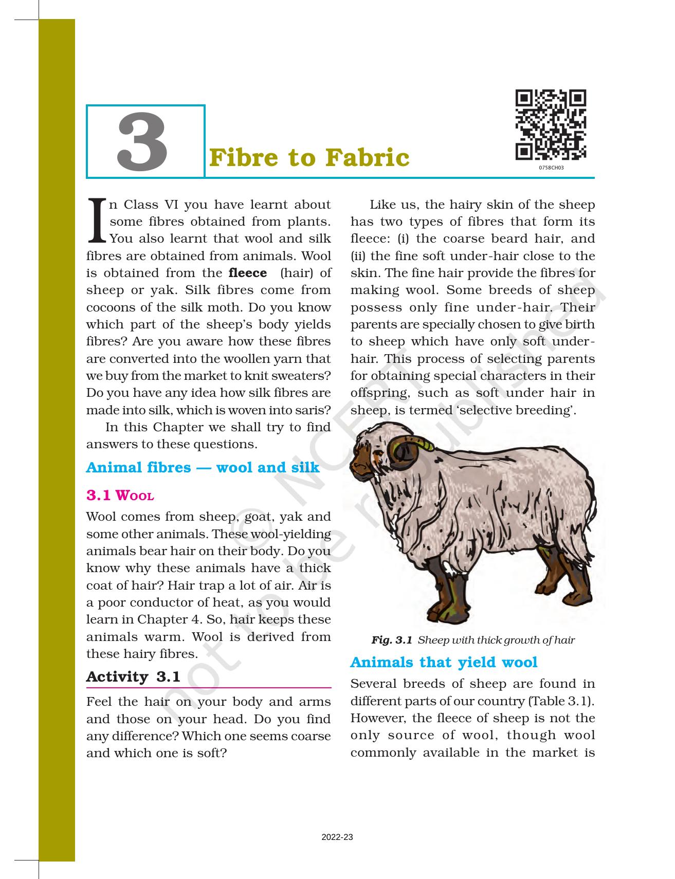 NCERT Book for Class 7 Science: Chapter 3-Fibre to Fabric - IndCareer ...