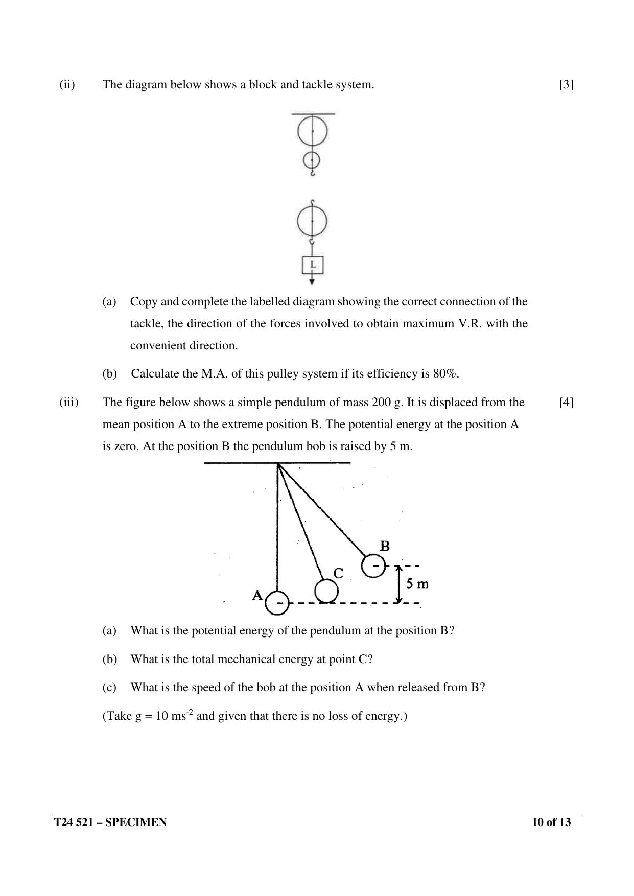 ICSE Class 10 Physics Sample Paper - IndCareer Schools