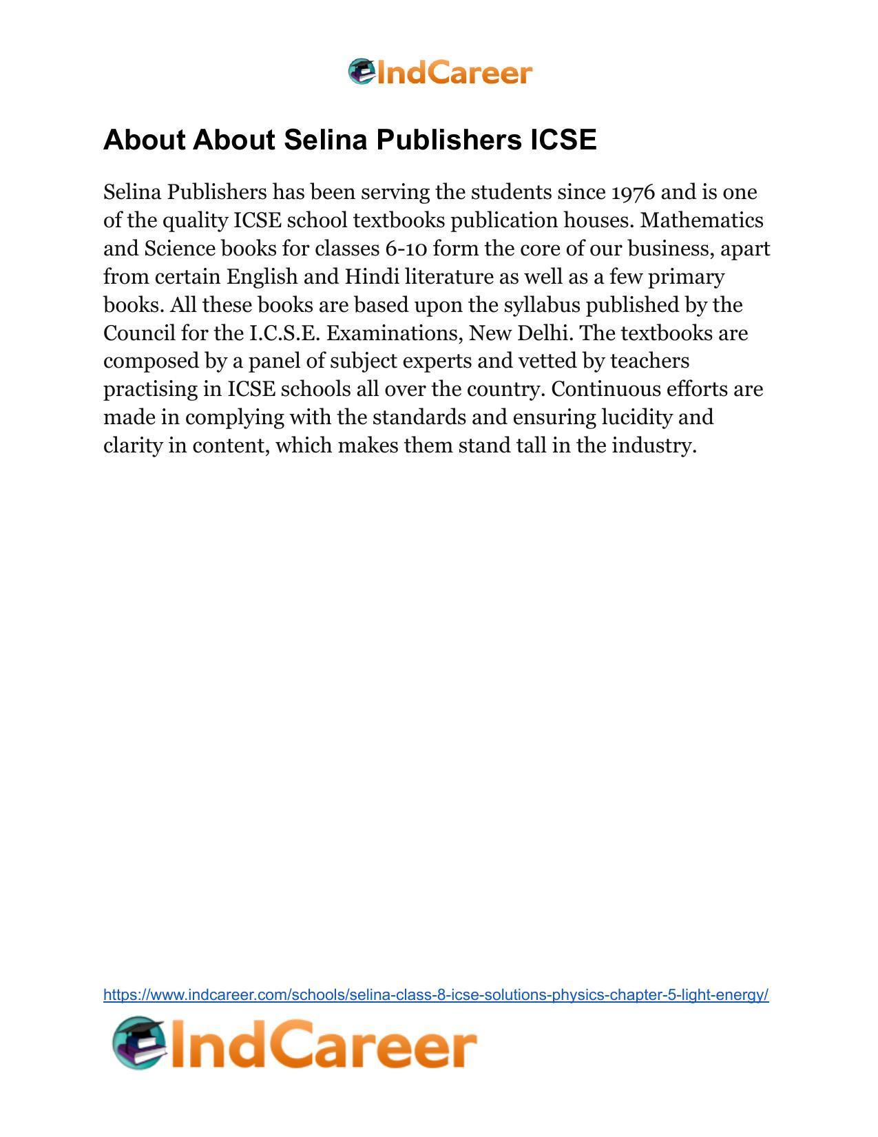 Selina Class 8 ICSE Solutions Physics : Chapter 5- Light Energy ...