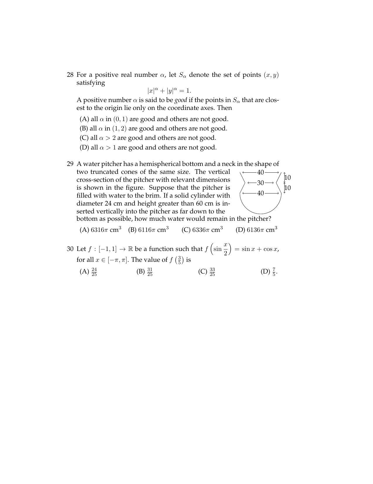 ISI Admission Test B.Math UGA 2017 Sample Paper - IndCareer Docs