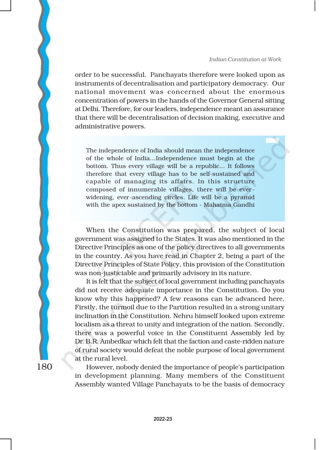 NCERT Book for Class 11 Political Science Chapter 8 Local