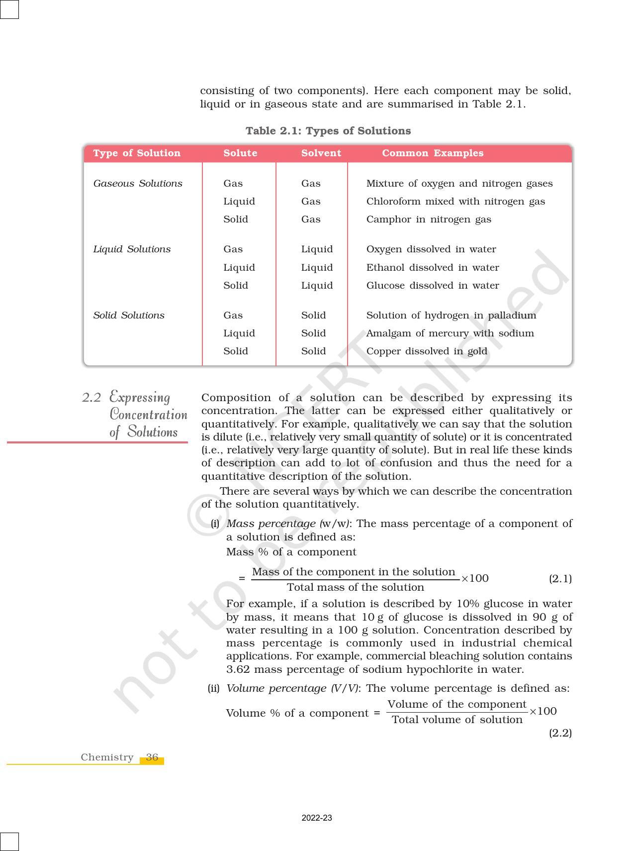 NCERT Book for Class 12 Chemistry Chapter 2 Solutions - IndCareer Docs