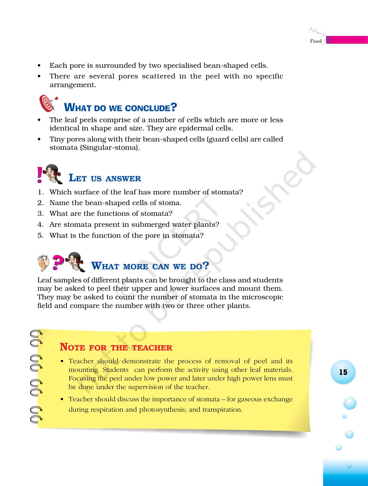 NCERT Laboratory Manuals for Class VI to VIII Science - Theme 1- Food ...