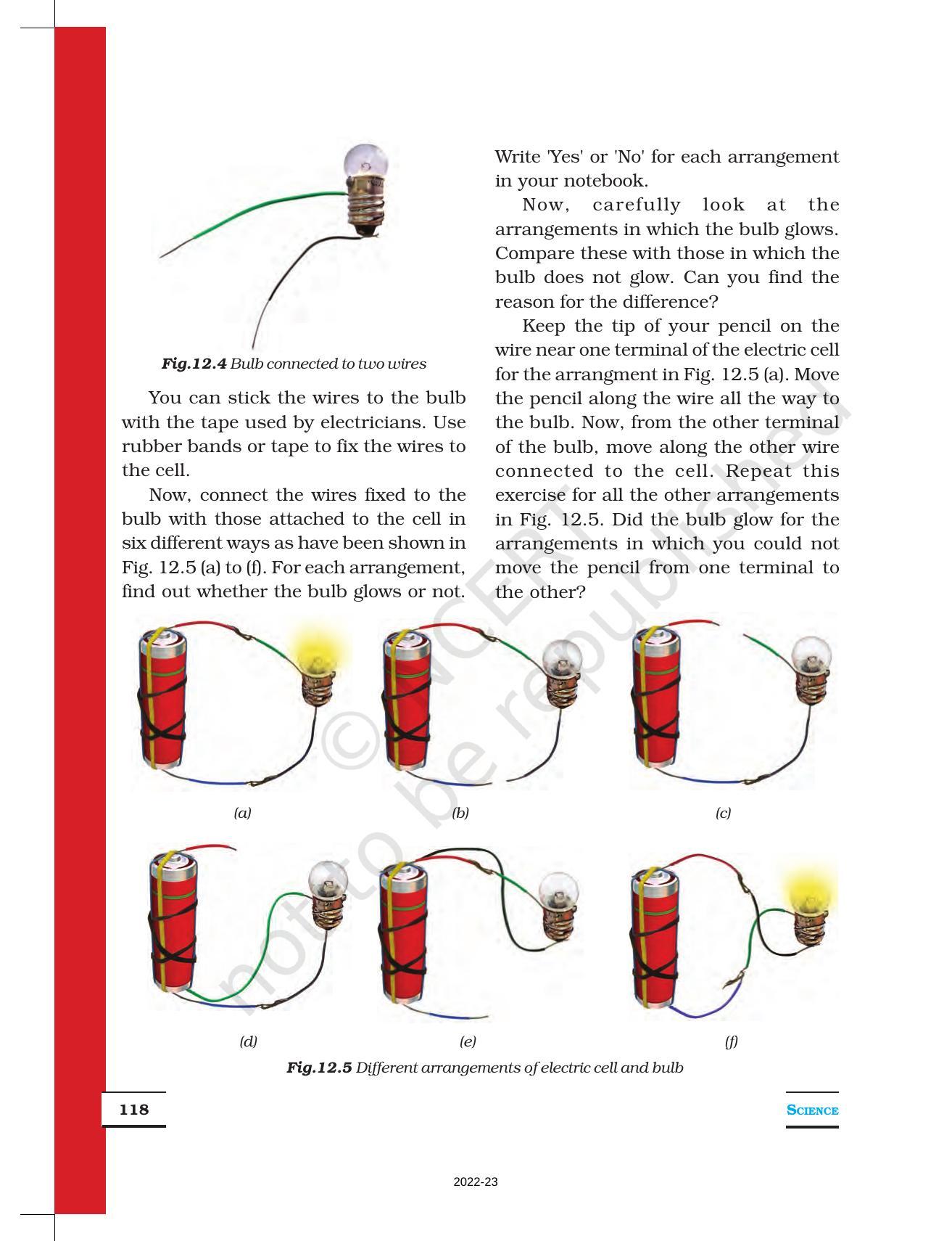 NCERT Book for Class 6 Science: Chapter 12-Electricity and Circuits ...