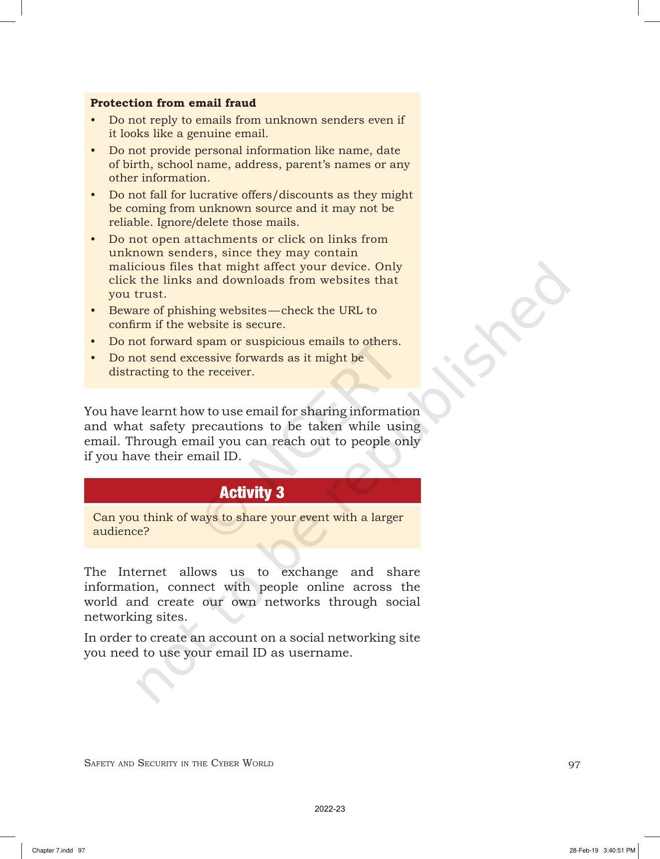 NCERT Book for Class 9 ICT Chapter 7 Safety and Security