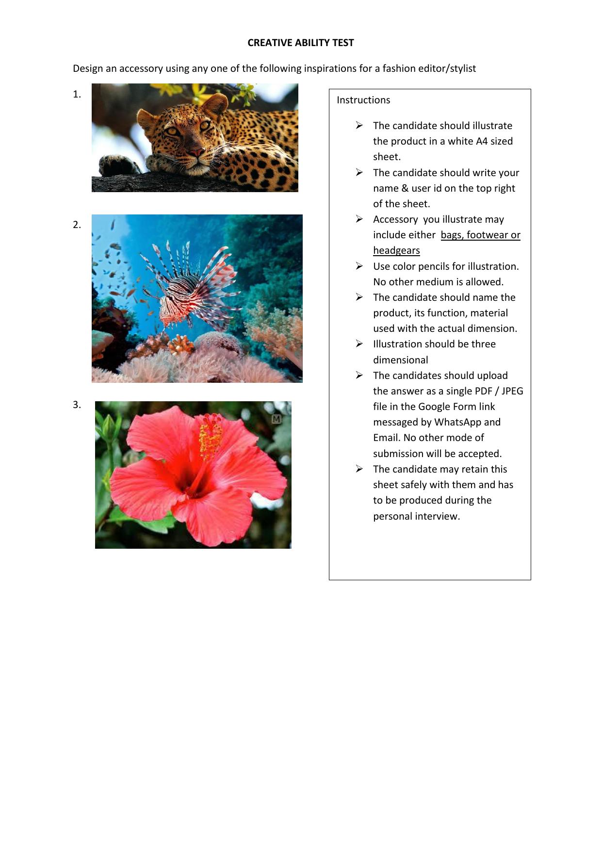 IFTK Entrance Exam Creative Ability Test Question Papers 2021 ...