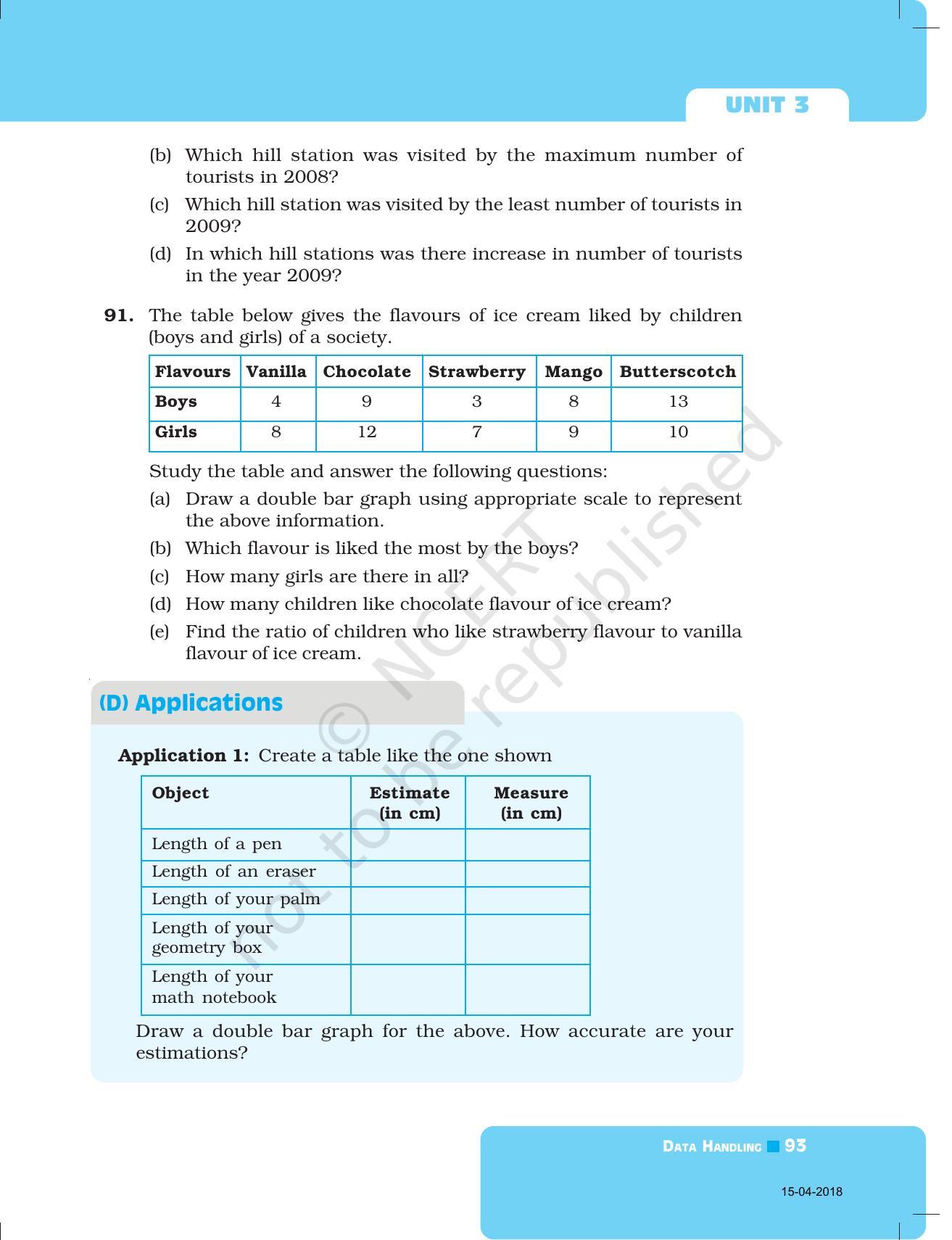 NCERT Exemplar Book for Class 7 Maths Chapter 3- Data Handling