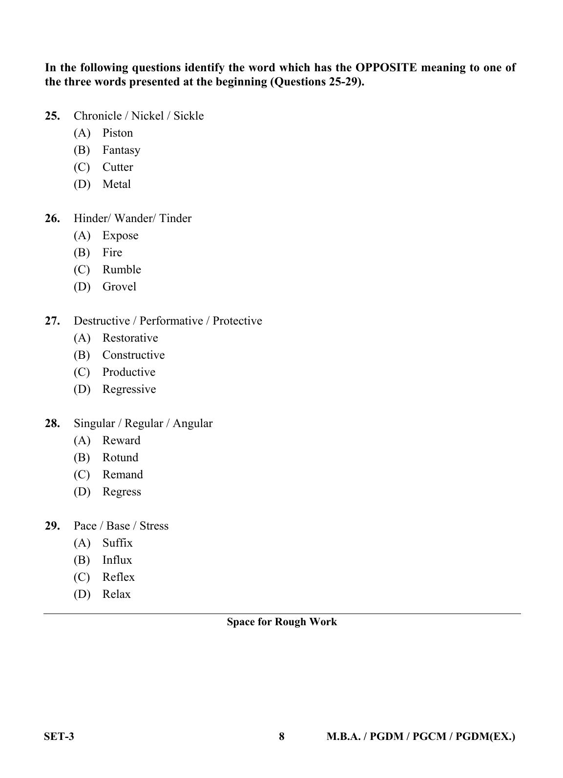 OJEE 2013 MBA Set 3 Question Paper - IndCareer Docs