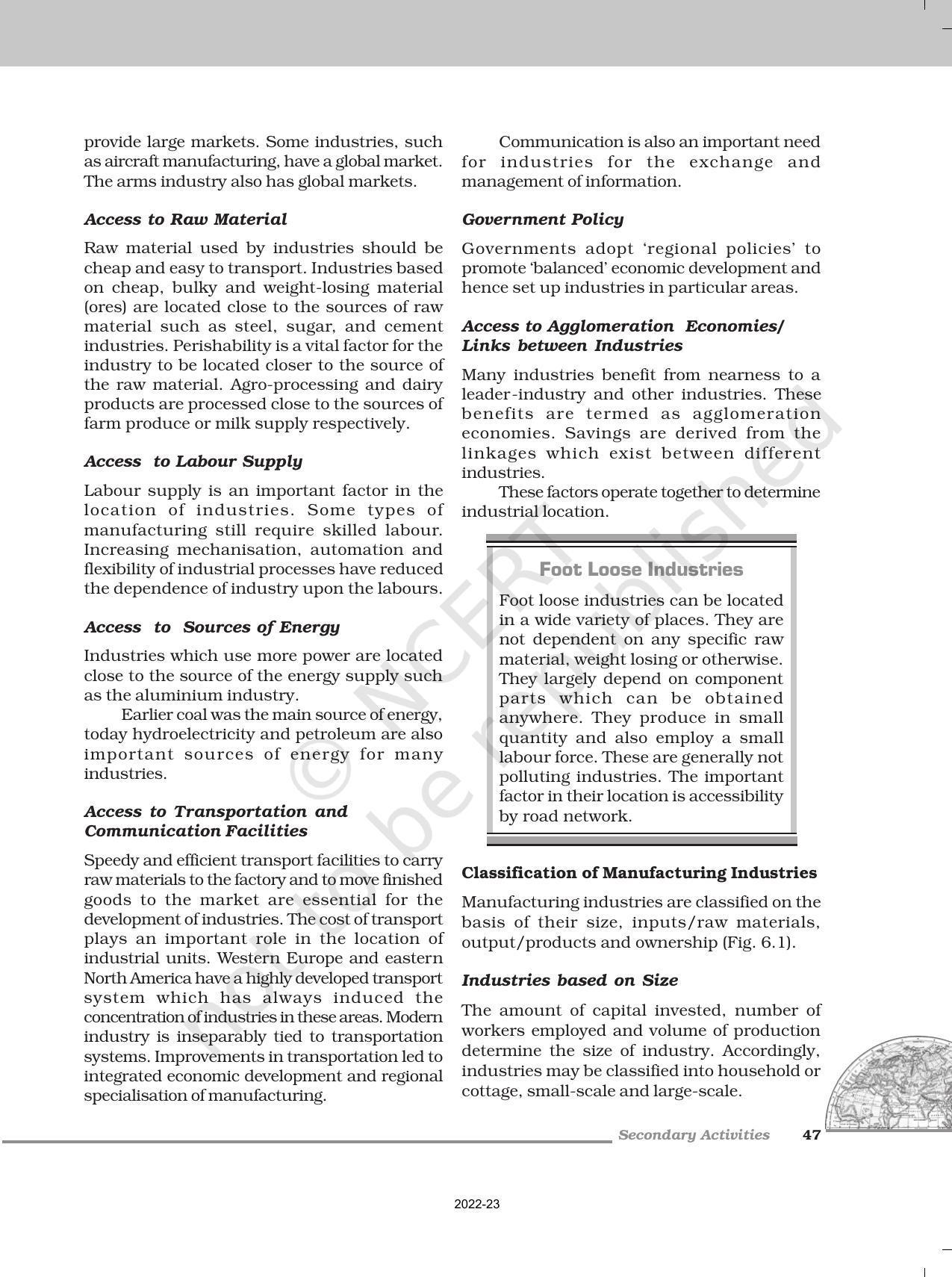 NCERT Book for Class 12 Geography Chapter 6 Secondary