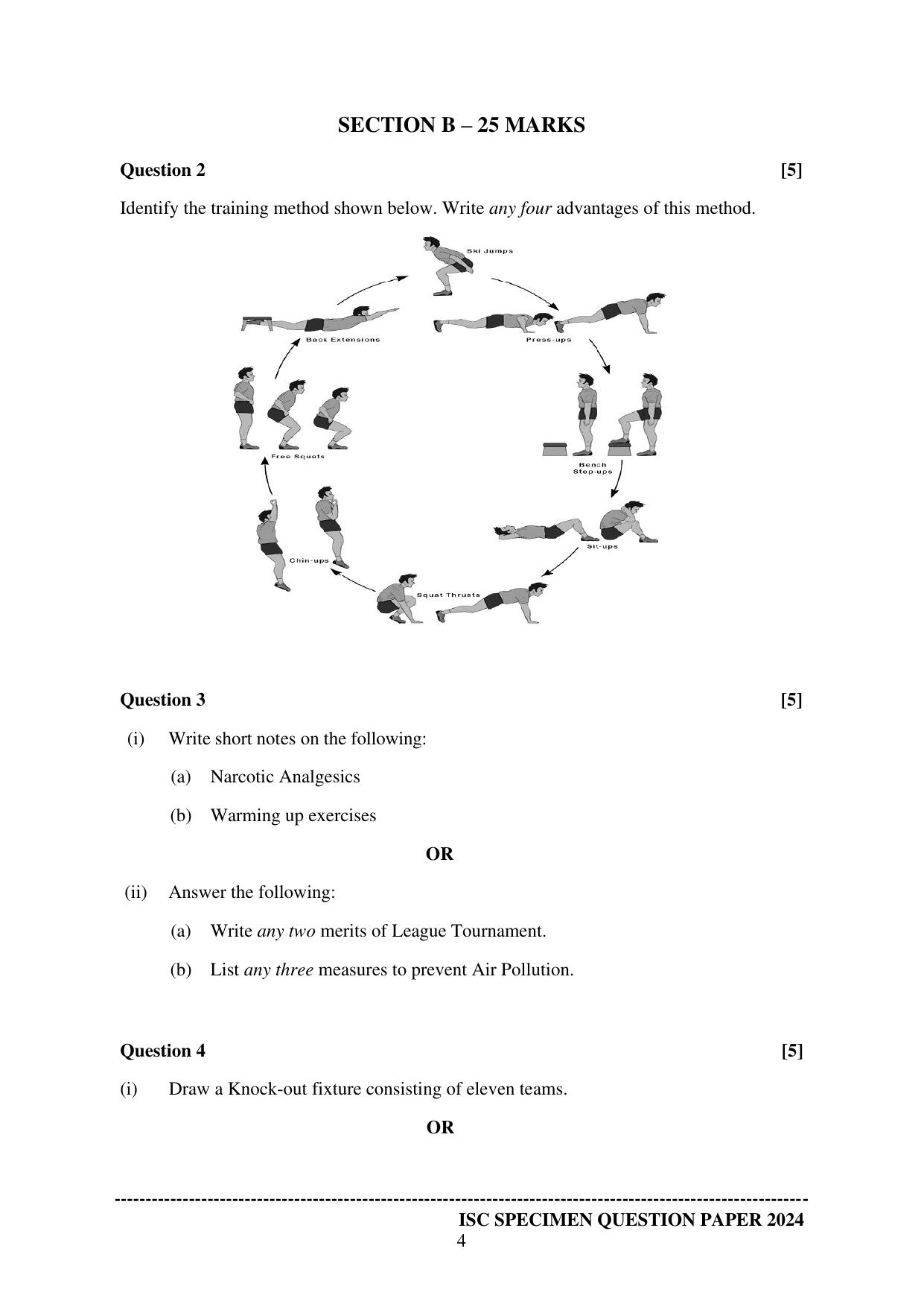 ISC Class 12 Physical Education Sample Paper - IndCareer Schools