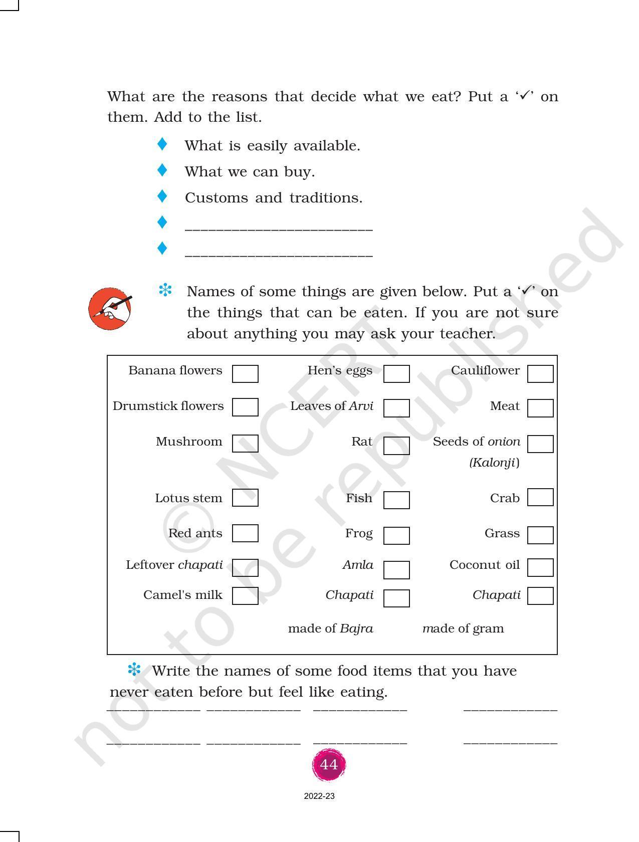NCERT Book for Class 3 EVS Chapter 6-Foods We Eat - IndCareer Schools