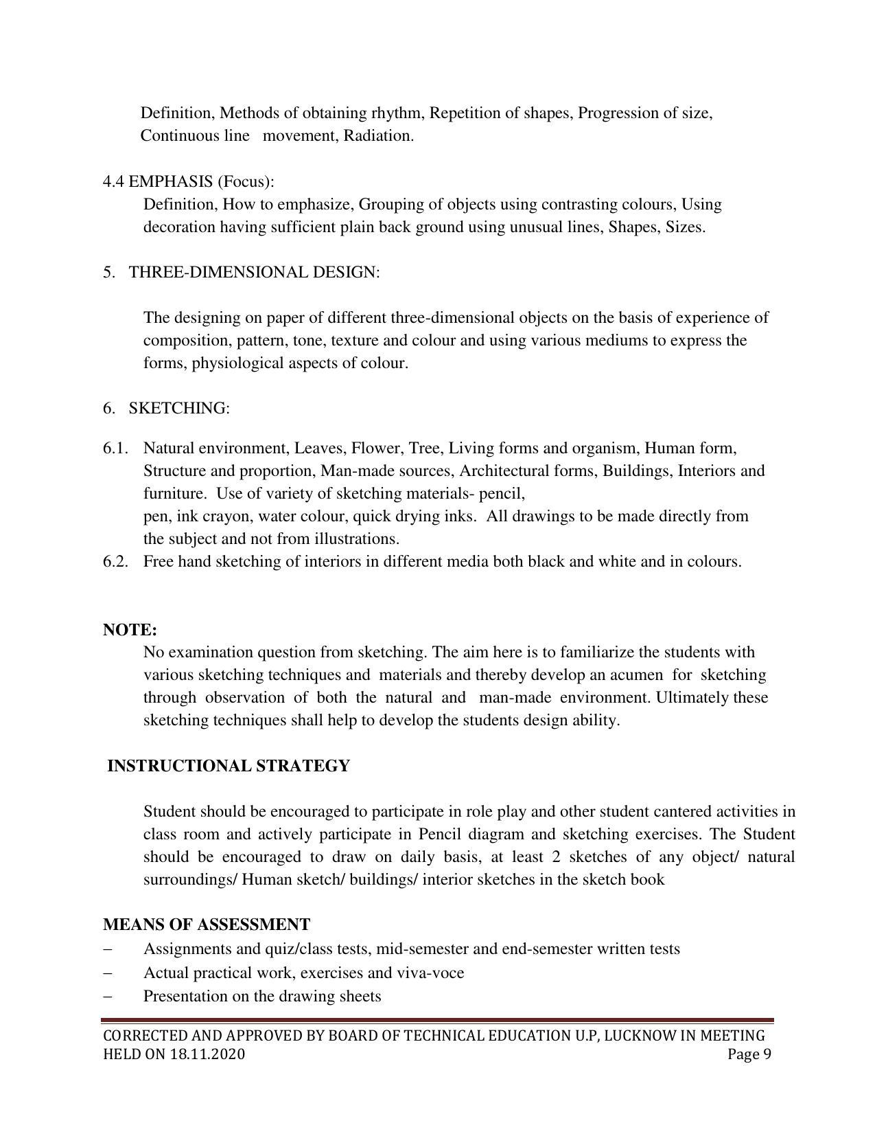 SYLLABUS FOR FIRST SEMESTER SESSION (2020-2021) - SIX SEMESTER DIPLOMA ...