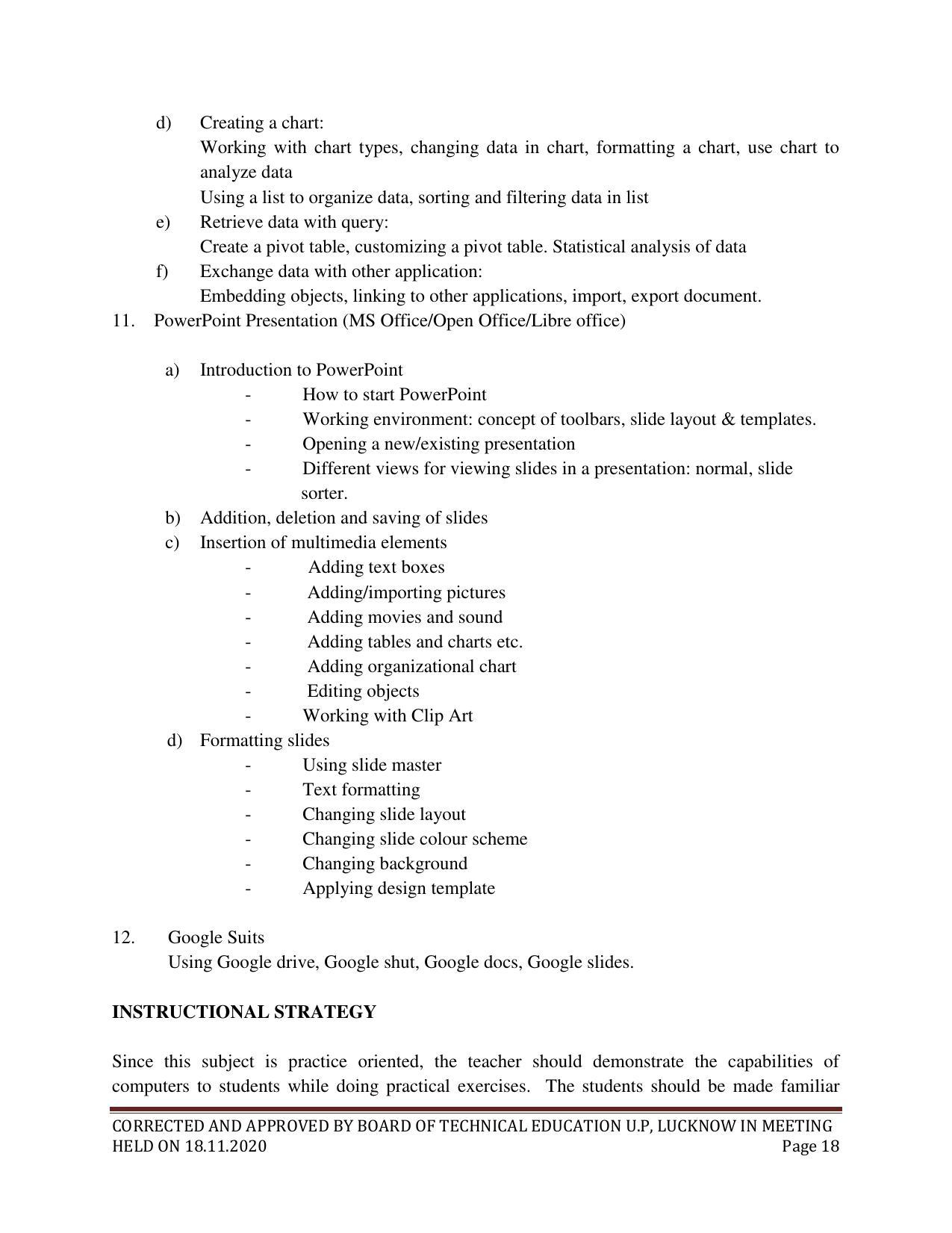 SYLLABUS FOR FIRST SEMESTER SESSION (2020-2021) - SIX SEMESTER DIPLOMA ...