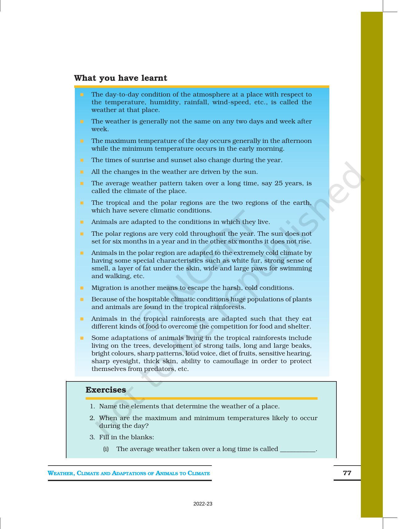 NCERT Book for Class 7 Science: Chapter 7-Weather, Climate and ...
