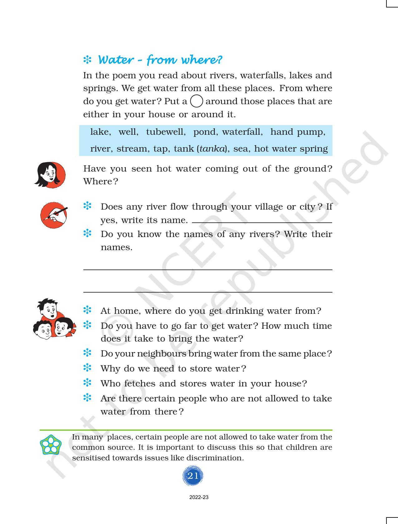 NCERT Book for Class 3 EVS Chapter 3-Water O’ Water! - IndCareer Schools