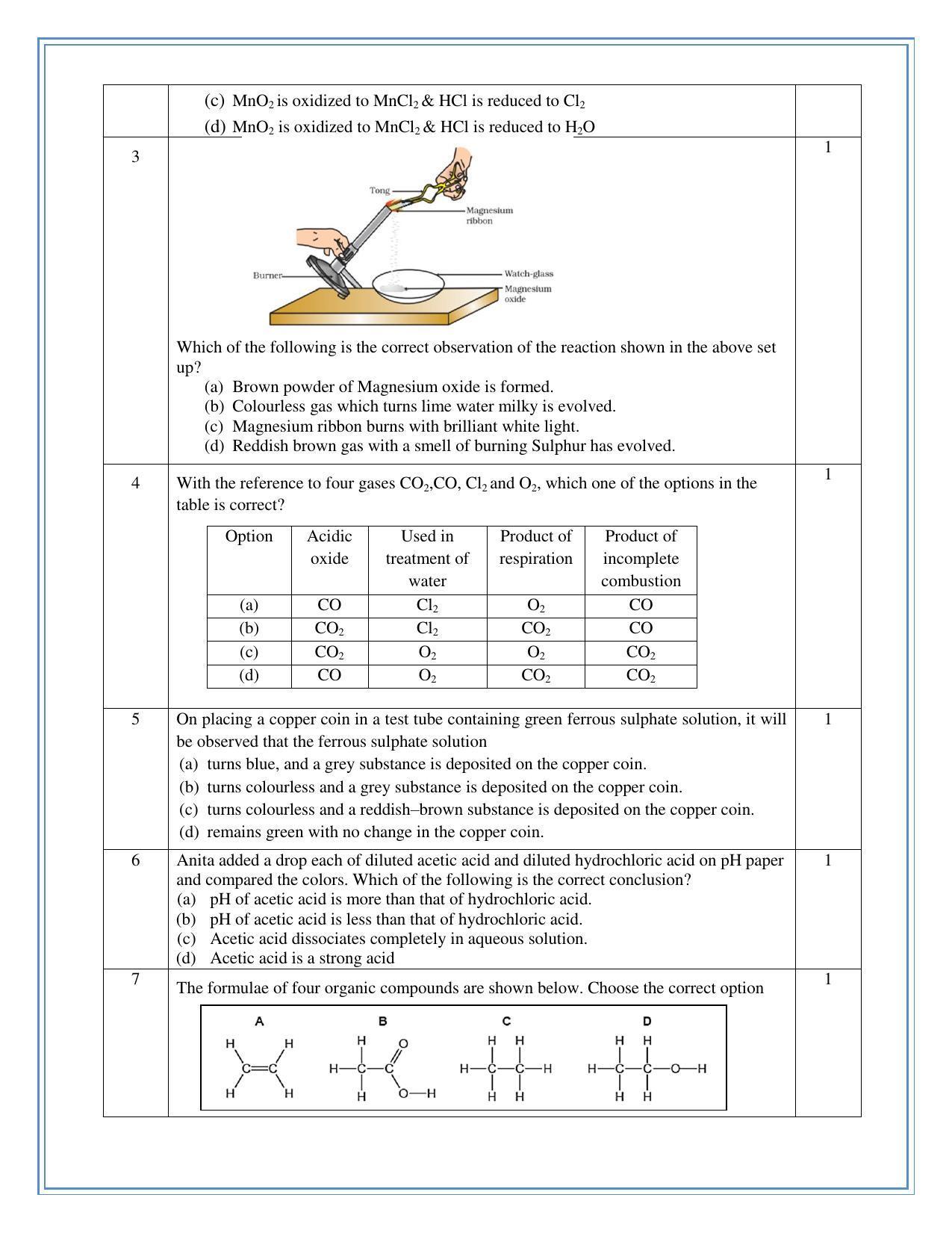 CBSE Class 10 Science Sample Question Paper 2023 - IndCareer Docs