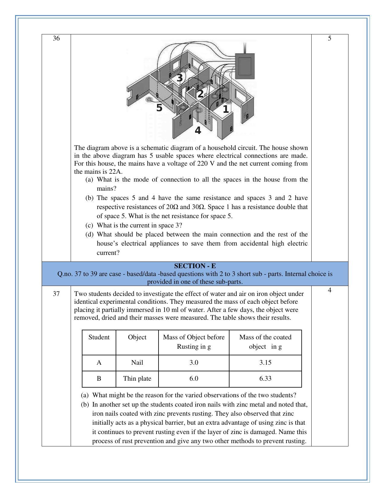 CBSE Class 10 Science Sample Question Paper 2023 - IndCareer Docs