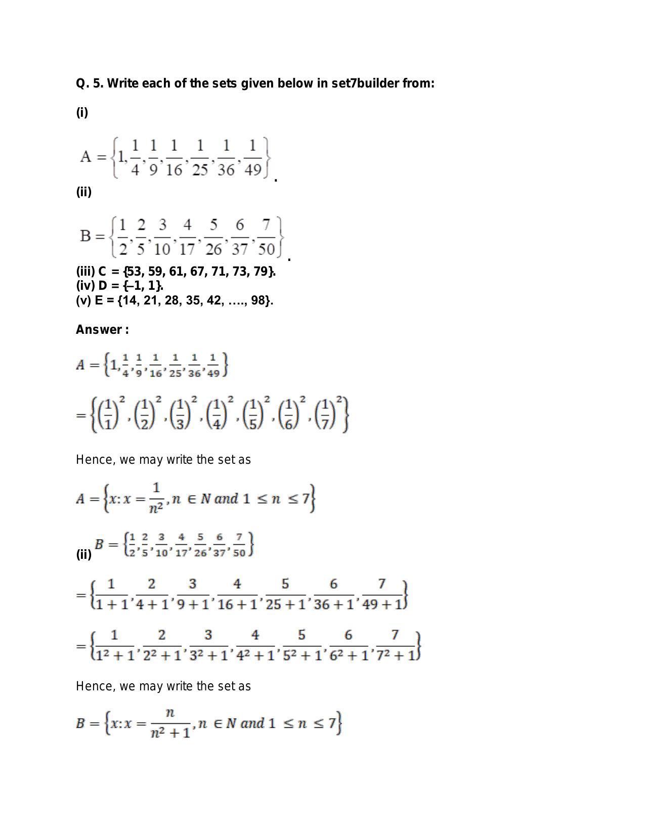 RS Aggarwal Solutions for 11th Class Maths Chapter 1-Sets - IndCareer Schools