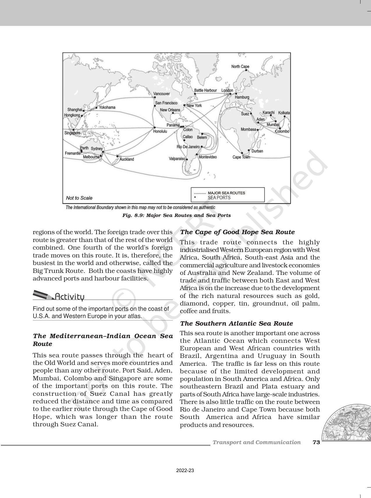 NCERT Book for Class 12 Geography Chapter 8 Transport