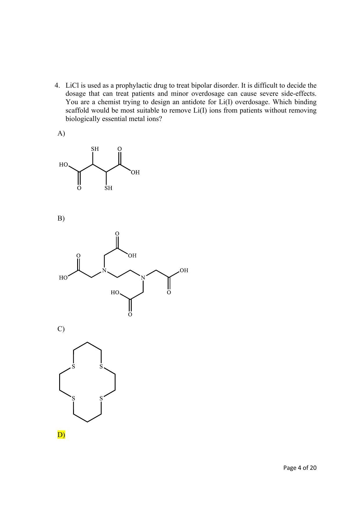 TIFR GS 2022 Chemistry Question Paper - IndCareer Docs
