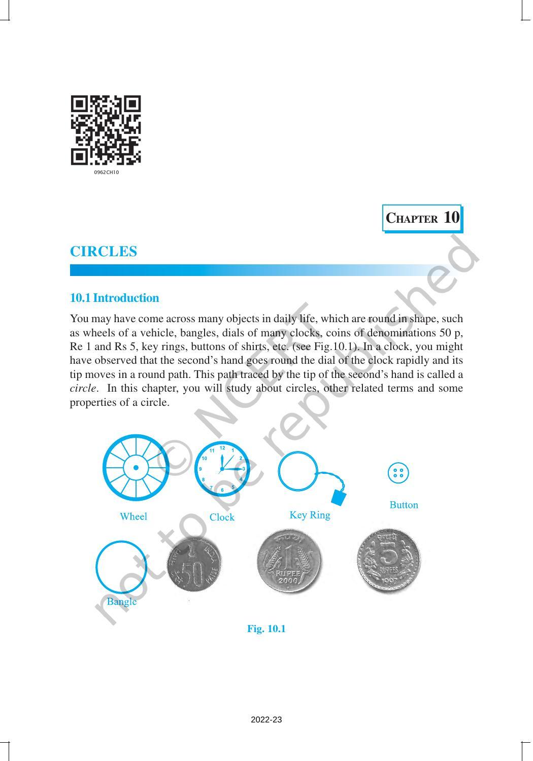 NCERT Book for Class 9 Maths Chapter 10 Circles