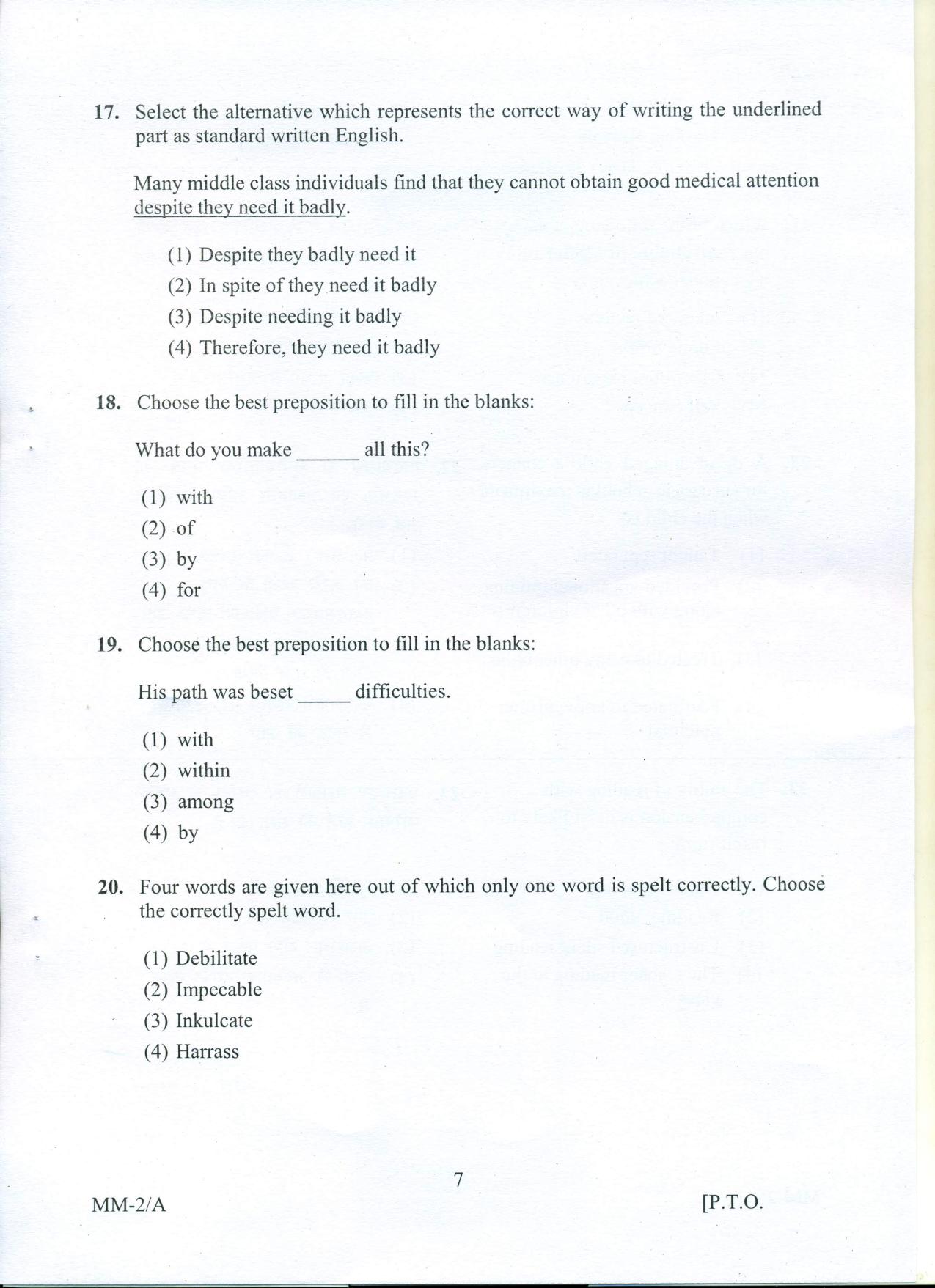 RIE CEE (L2) Question Paper 2022 - IndCareer Docs