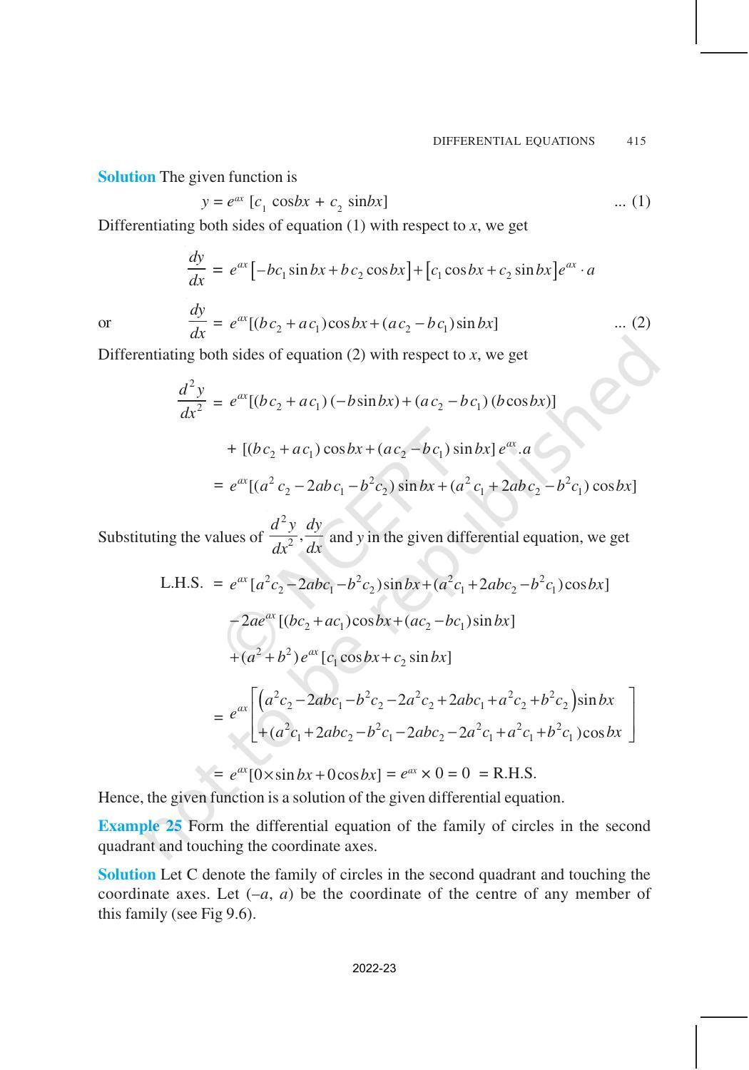 NCERT Book for Class 12 Maths Chapter 9 Differential Equations - IndCareer Docs