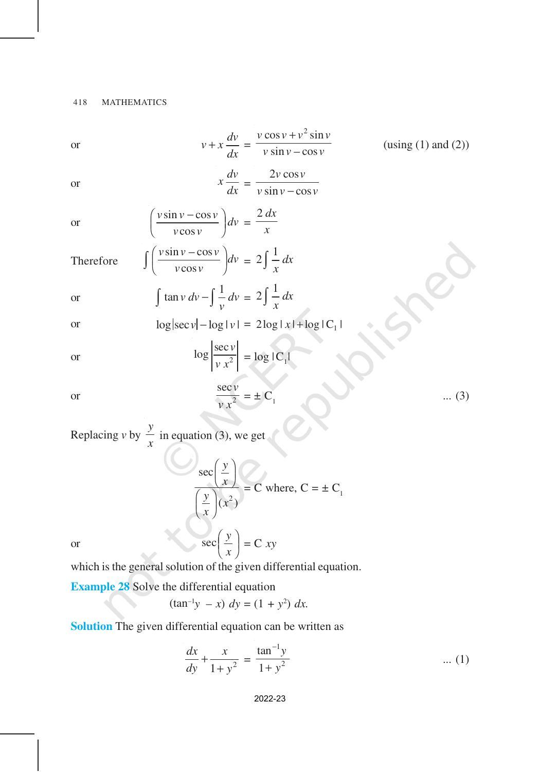 NCERT Book for Class 12 Maths Chapter 9 Differential Equations - IndCareer Docs