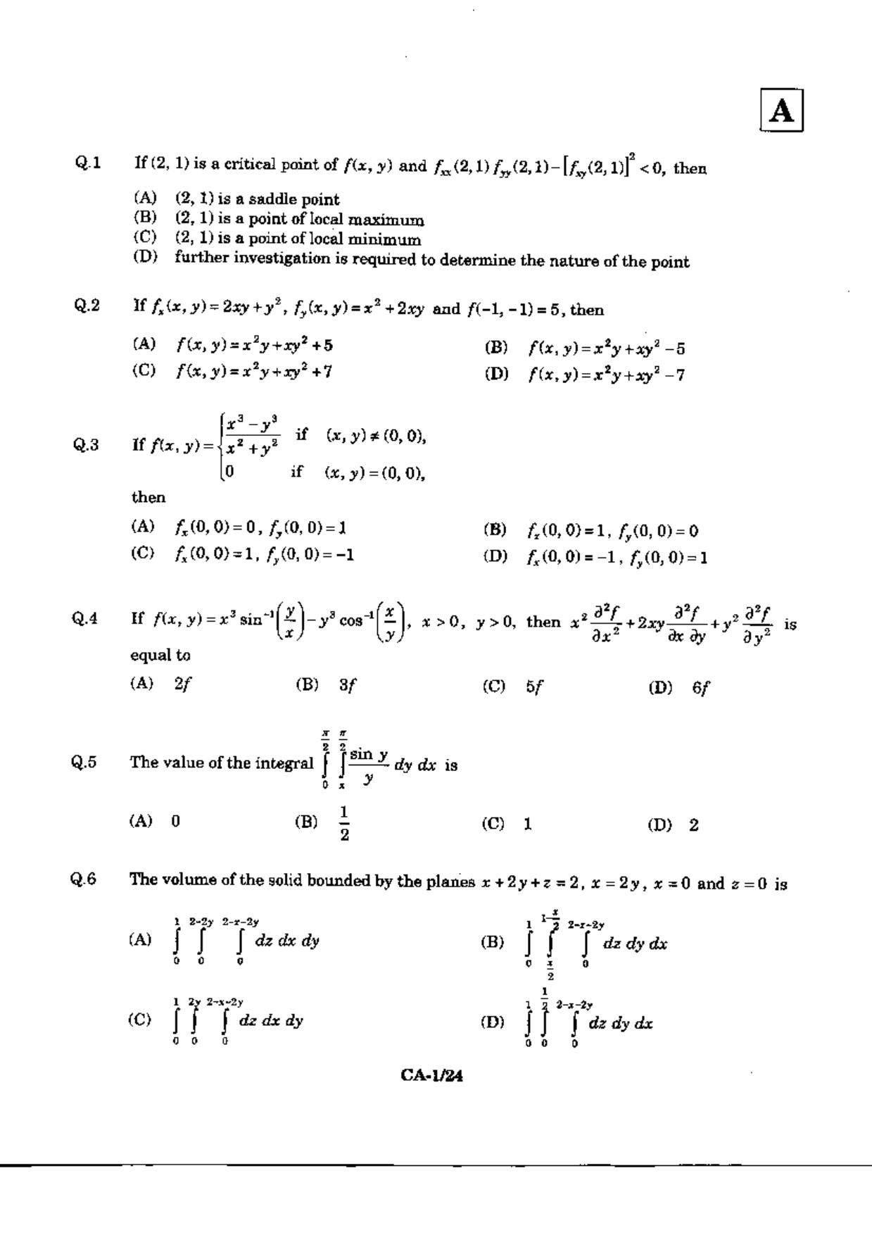 JAM 2010: CA Question Paper - IndCareer Docs