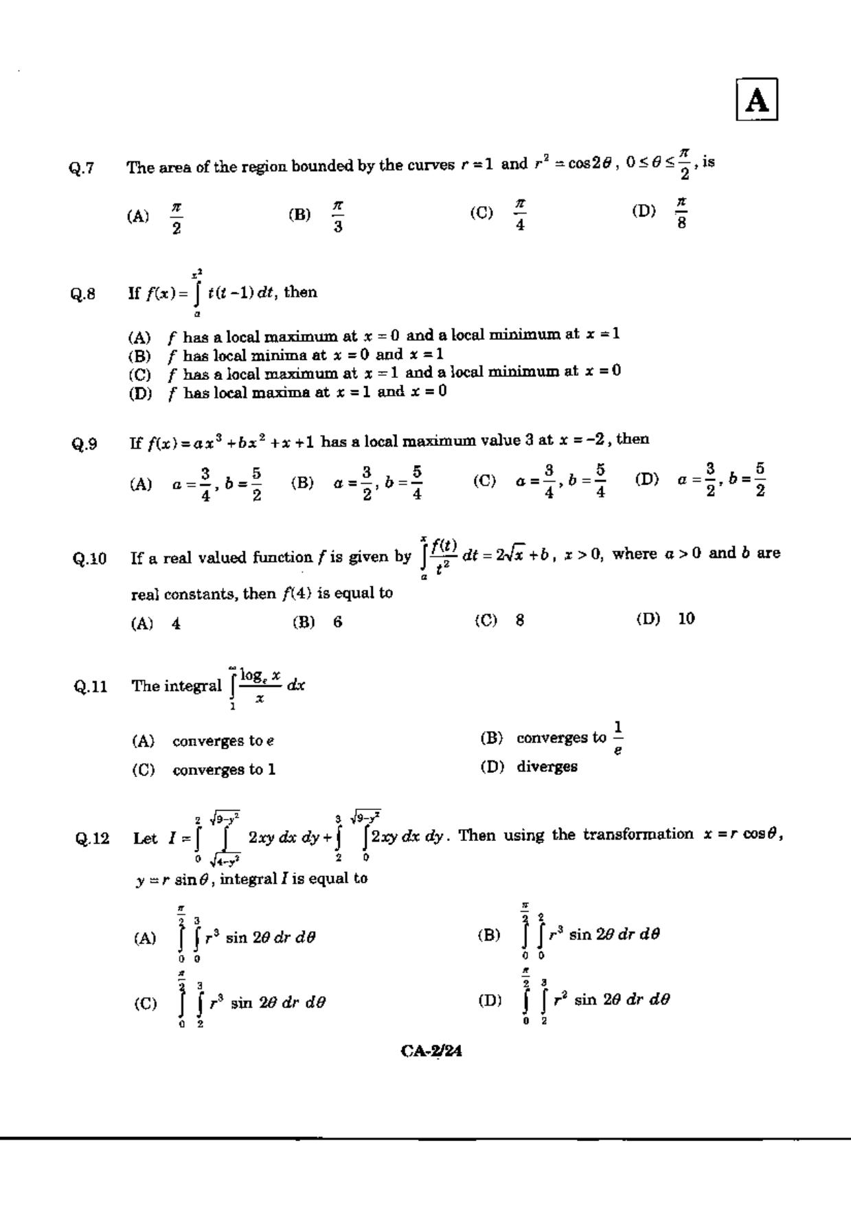 JAM 2010: CA Question Paper - IndCareer Docs