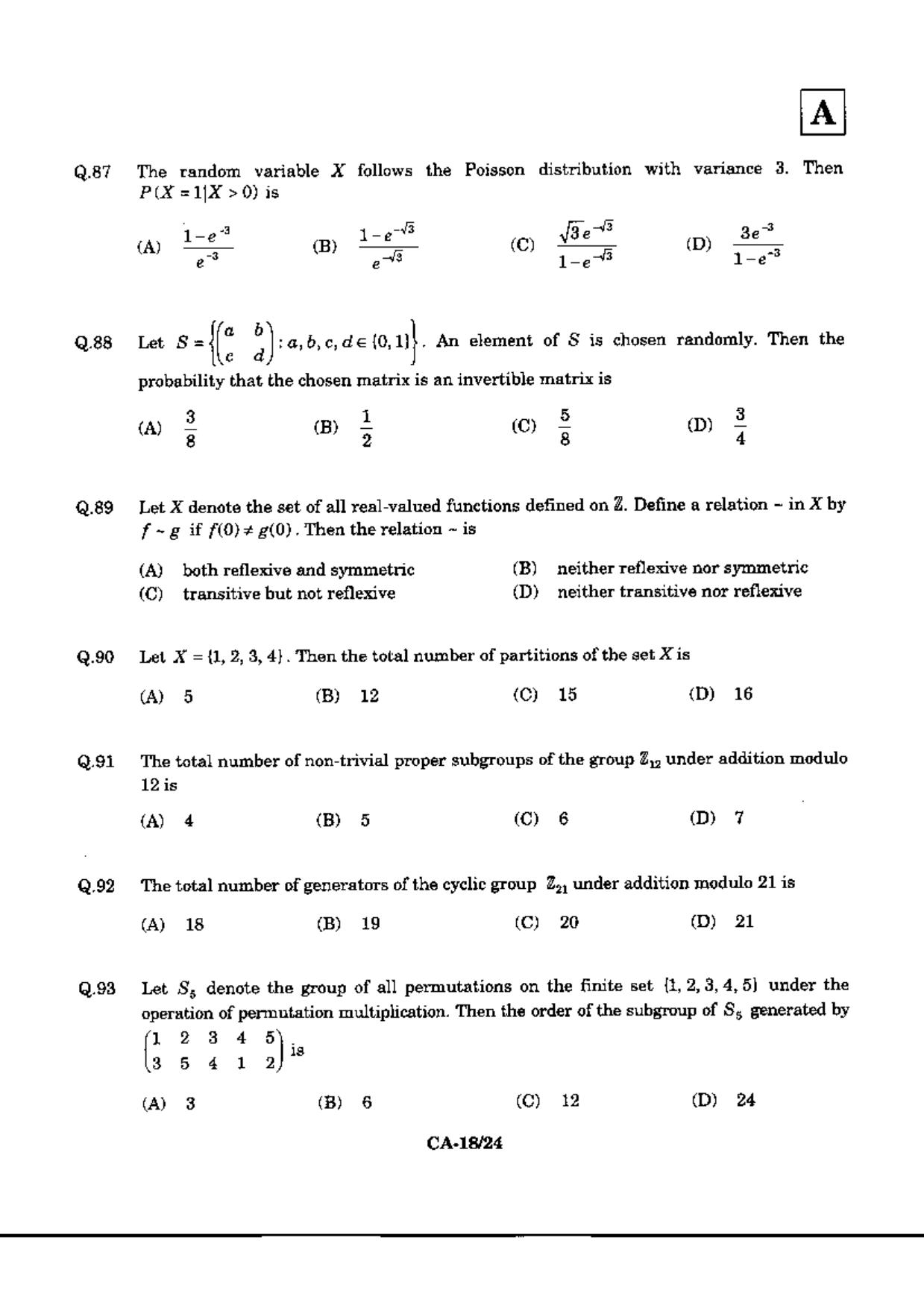 JAM 2010: CA Question Paper - IndCareer Docs