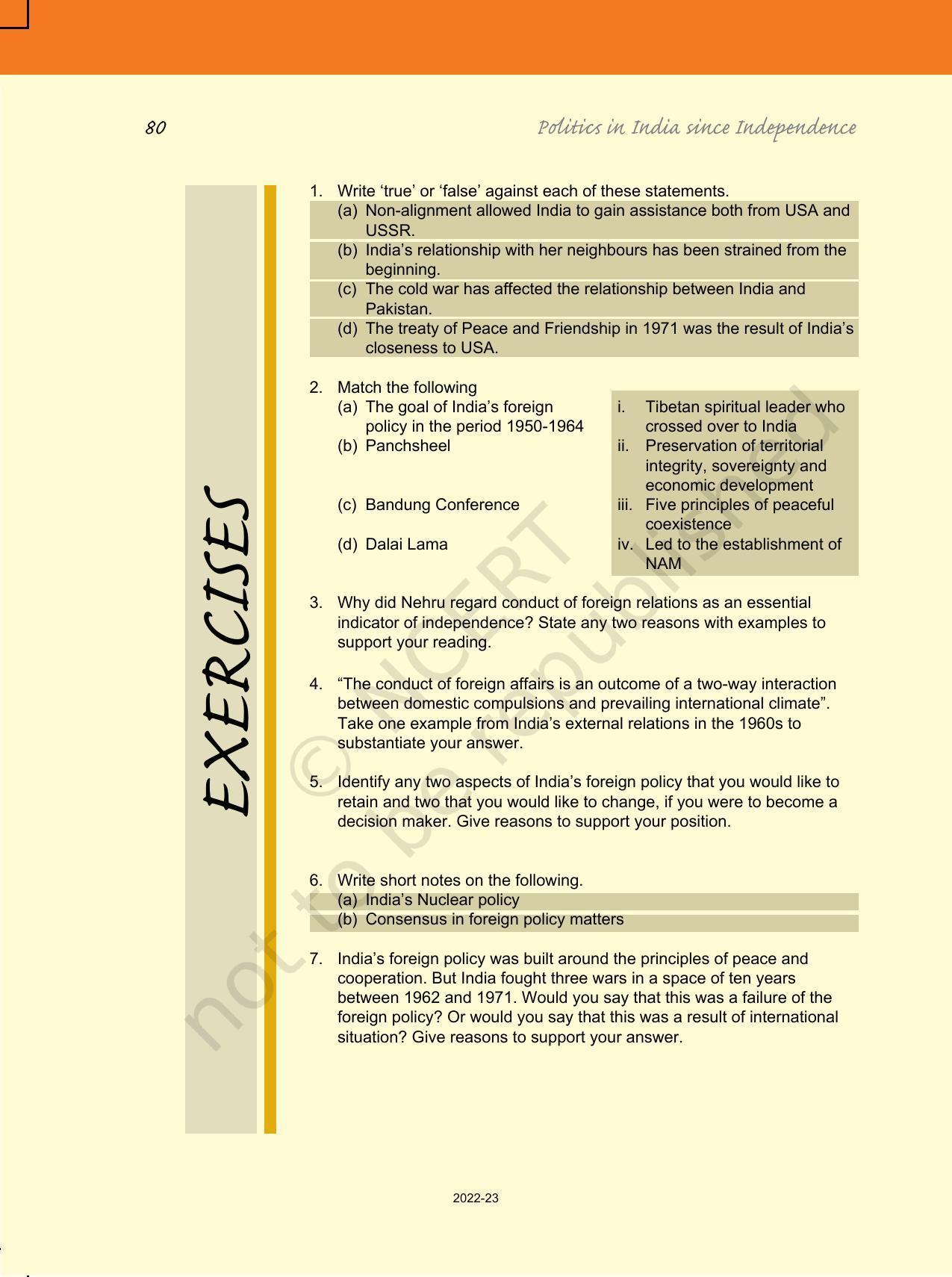 NCERT Book for Class 12 Political Science Chapter 4 India’s