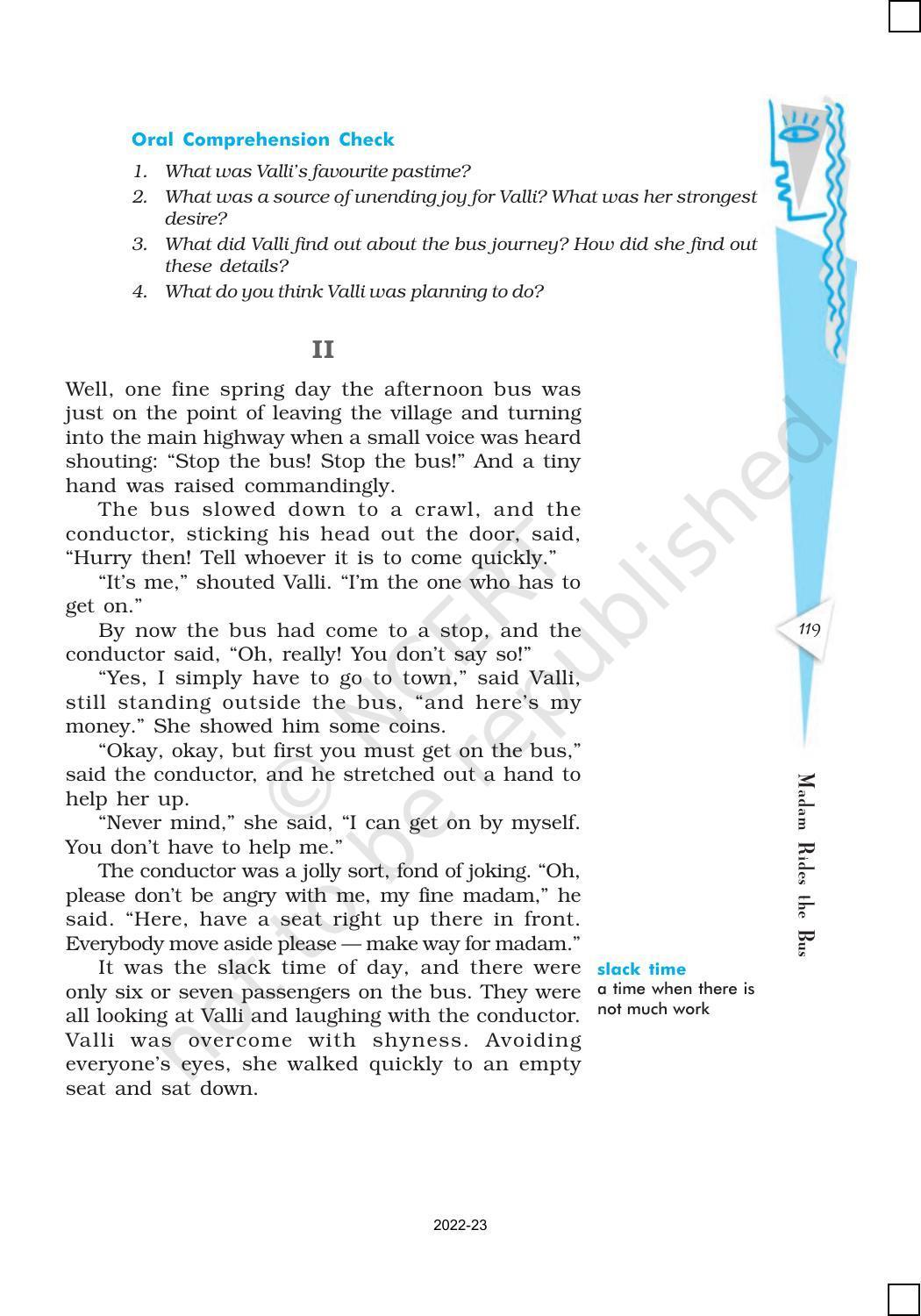 NCERT Book for Class 10 English Chapter 9 Madam Rides the Bus