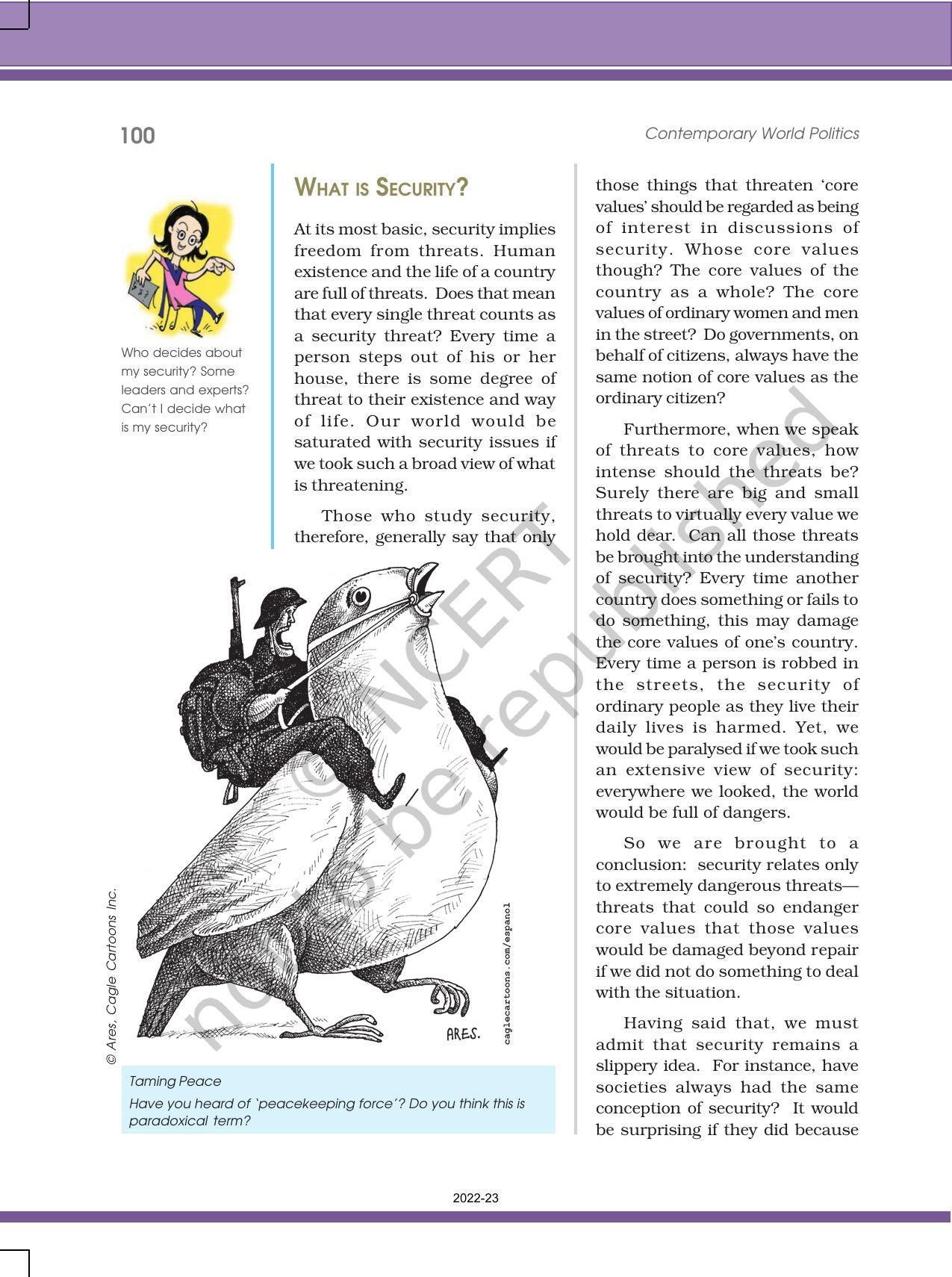 NCERT Book for Class 12 Political Science Chapter 7 Security