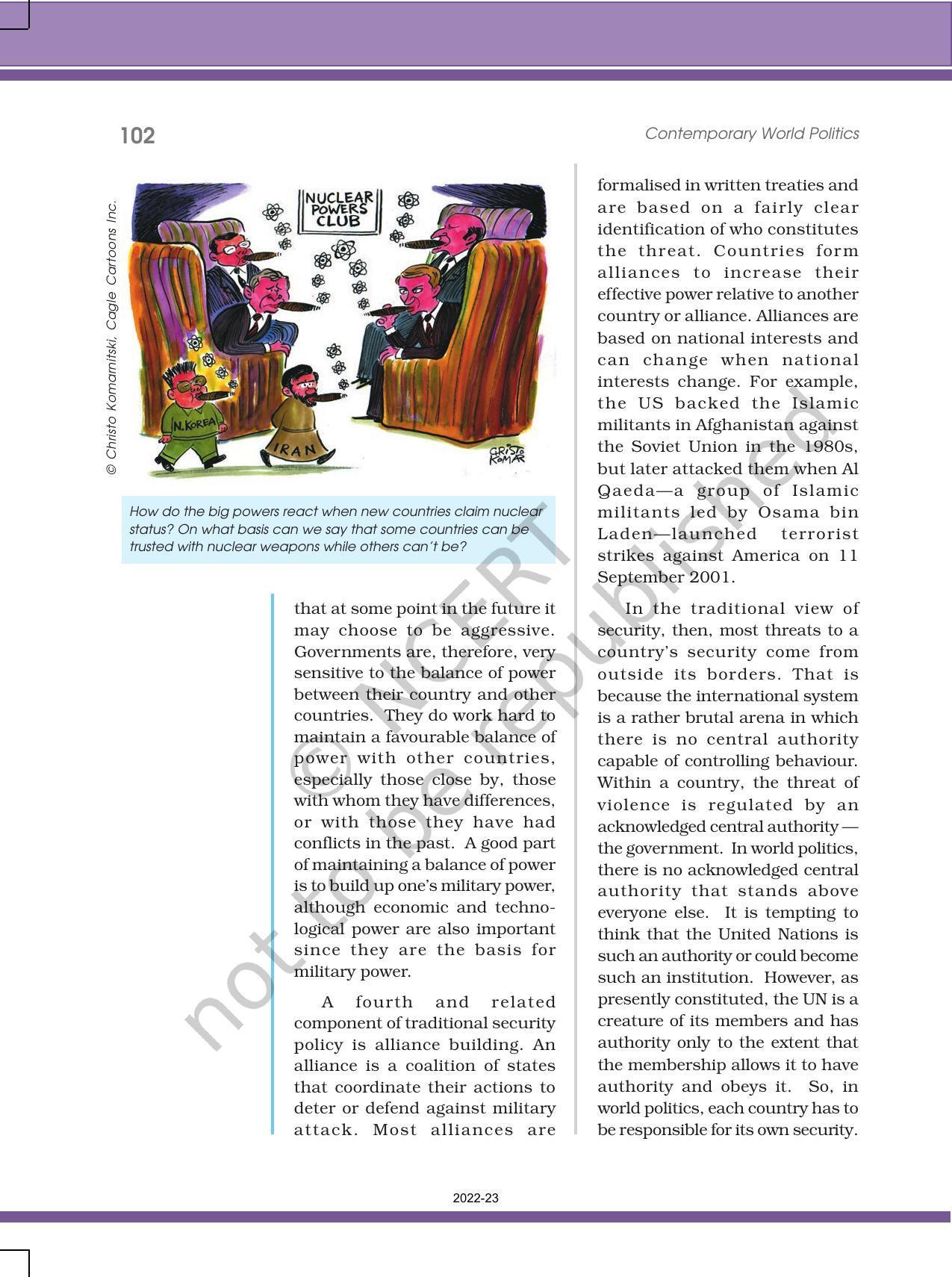 NCERT Book for Class 12 Political Science Chapter 7 Security