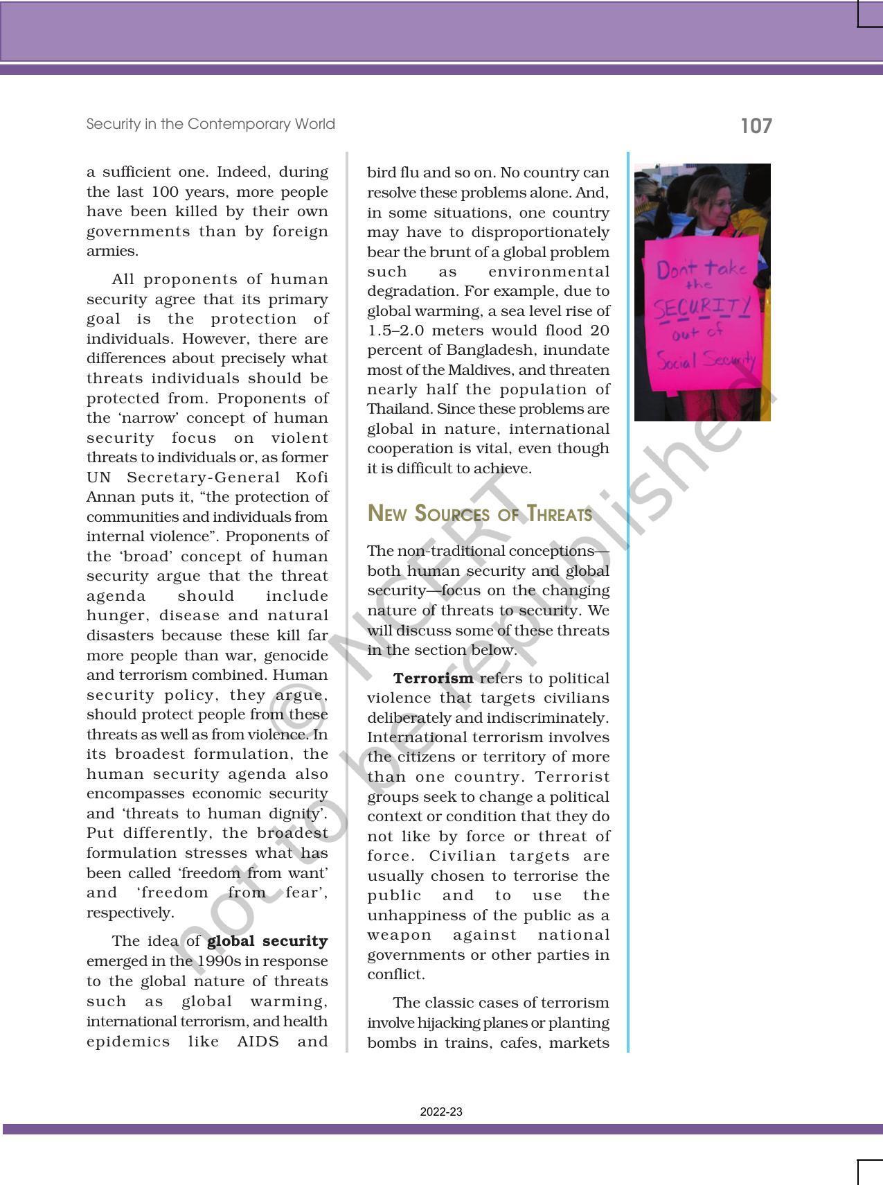 NCERT Book for Class 12 Political Science Chapter 7 Security