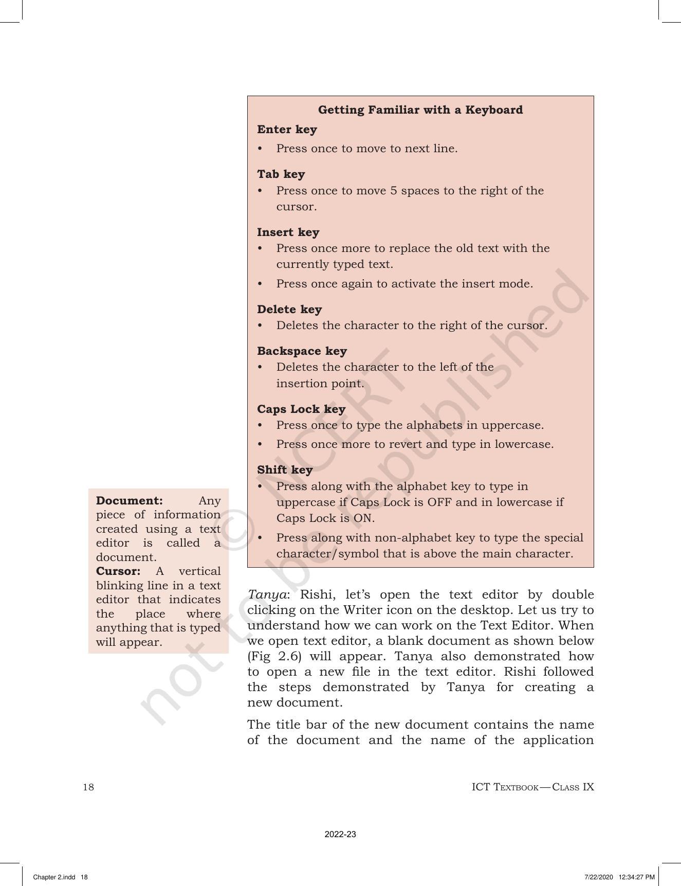 NCERT Book for Class 9 ICT Chapter 2 Creating Textual