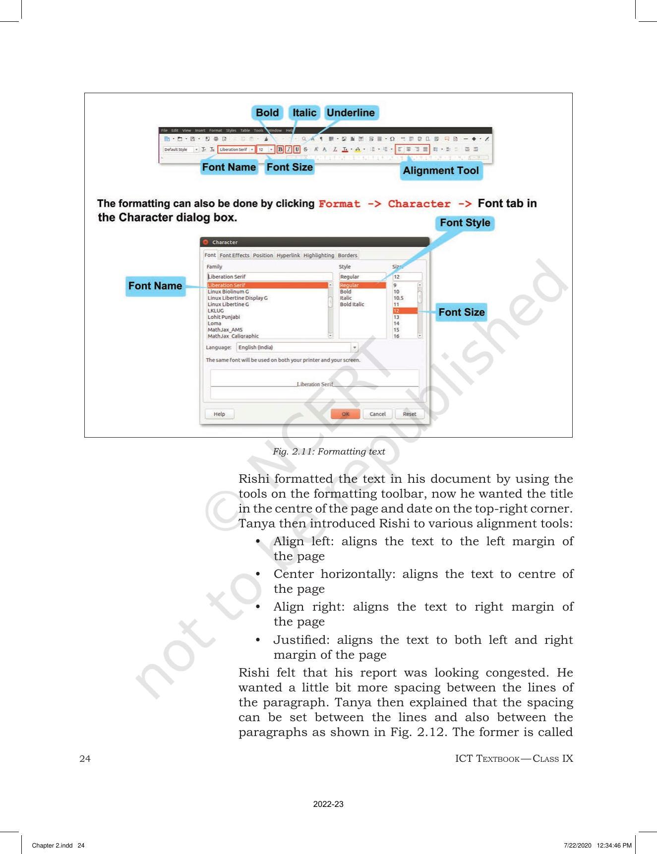 NCERT Book for Class 9 ICT Chapter 2 Creating Textual