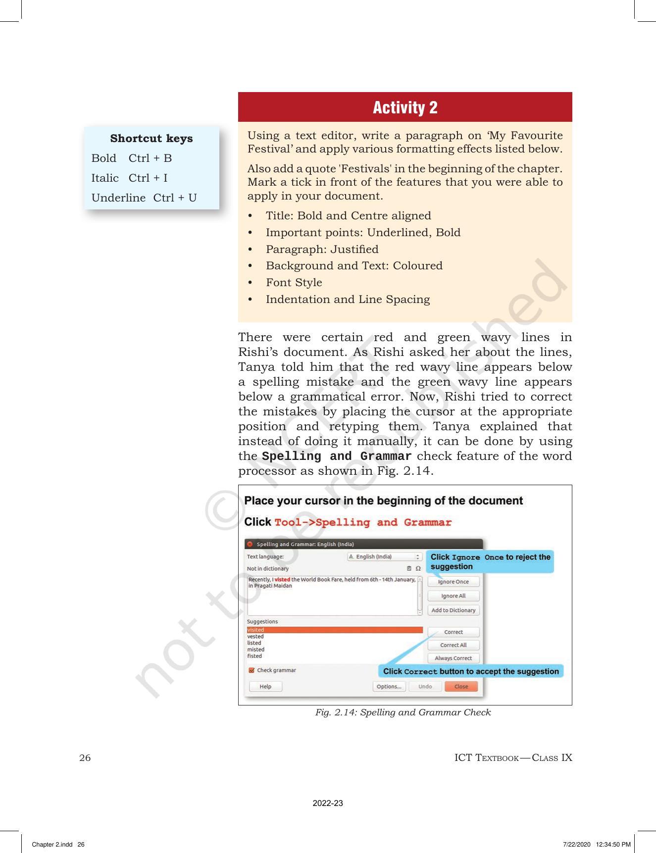 NCERT Book for Class 9 ICT Chapter 2 Creating Textual