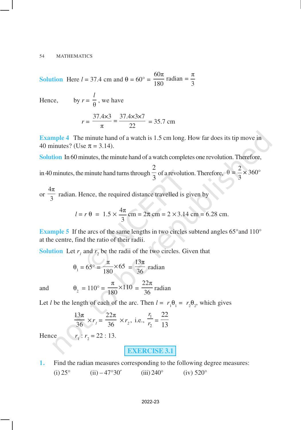 NCERT Book for Class 11 Maths Chapter 3 Trigonometric