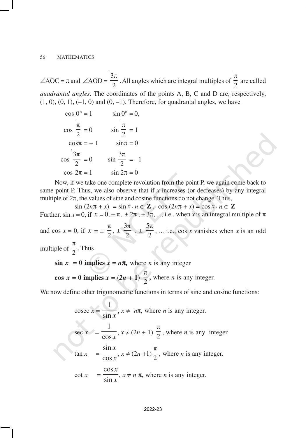 NCERT Book for Class 11 Maths Chapter 3 Trigonometric