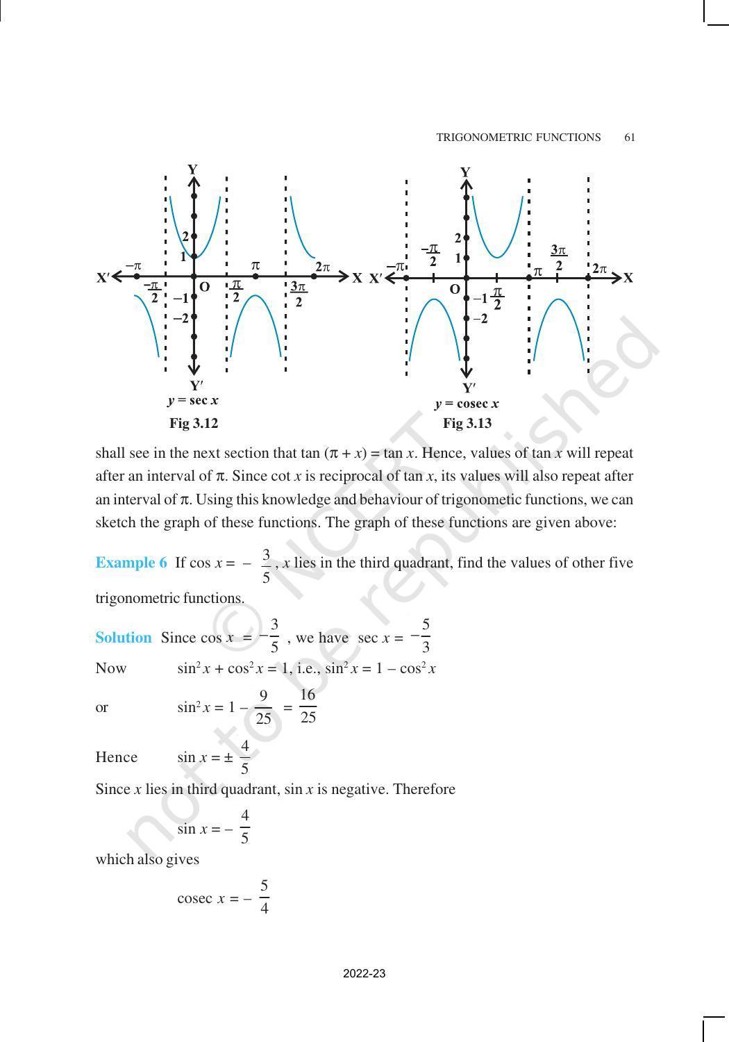 NCERT Book for Class 11 Maths Chapter 3 Trigonometric