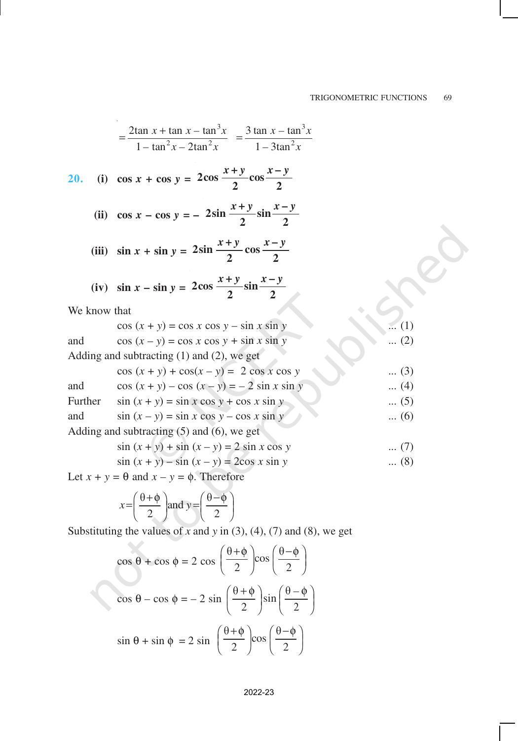 NCERT Book for Class 11 Maths Chapter 3 Trigonometric