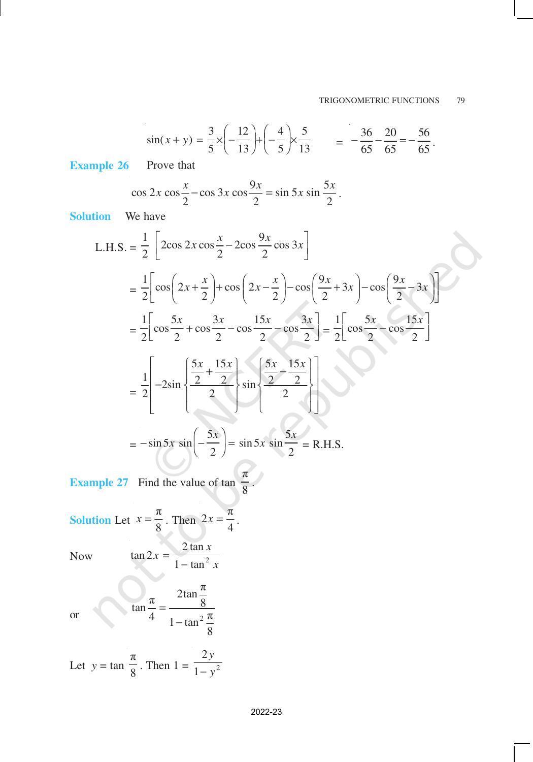 NCERT Book for Class 11 Maths Chapter 3 Trigonometric